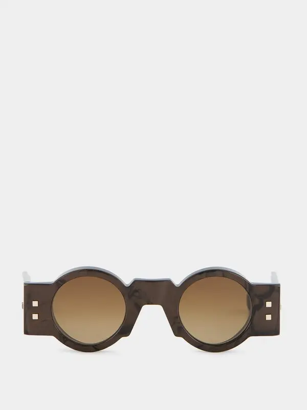Balmain Olivier Round Frame Sunglasses - Brown