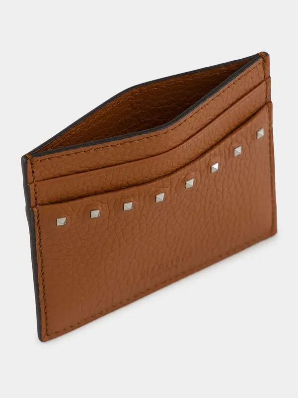Valentino Garavani Saddle Rockstud Grainy Cardholder