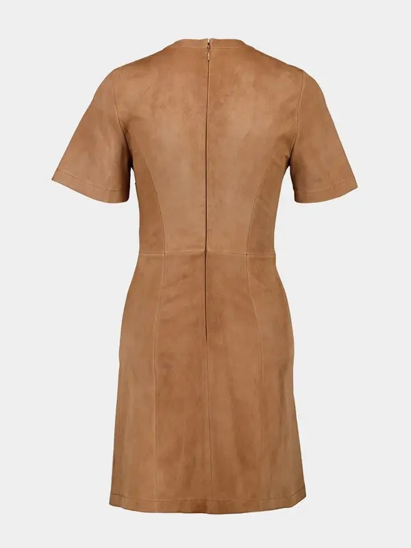 Rabanne Draped Suede Mini Dress - Brown