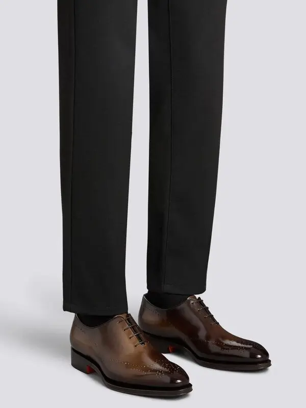 Santoni Leather Oxford Shoes With Brogue Detail