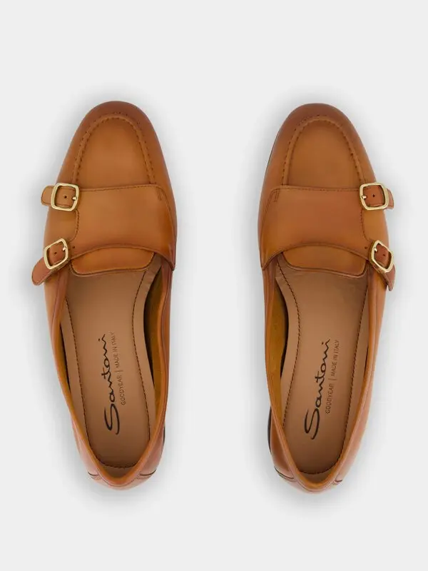 Santoni Monk Formal Loafers - Brown