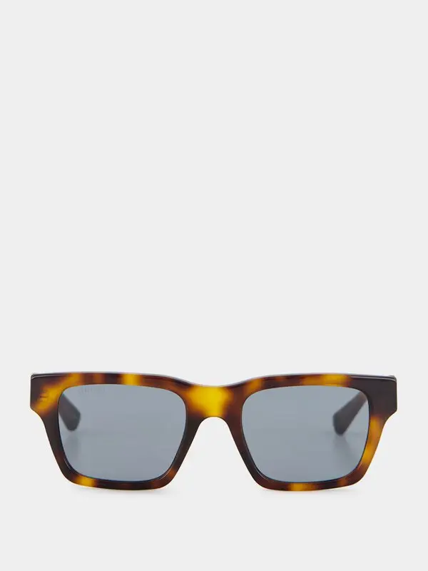 Gucci Rectangular Havana Sunglasses - Brown