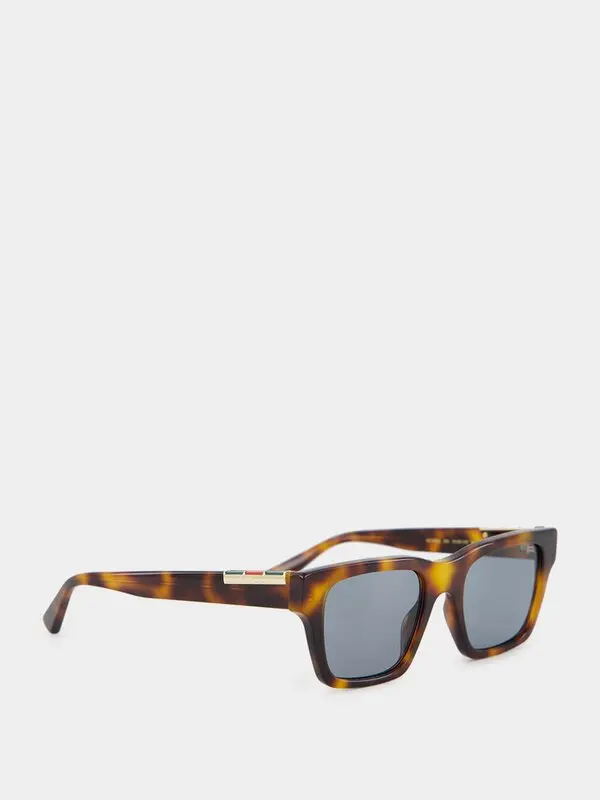 Gucci Rectangular Havana Sunglasses - Brown
