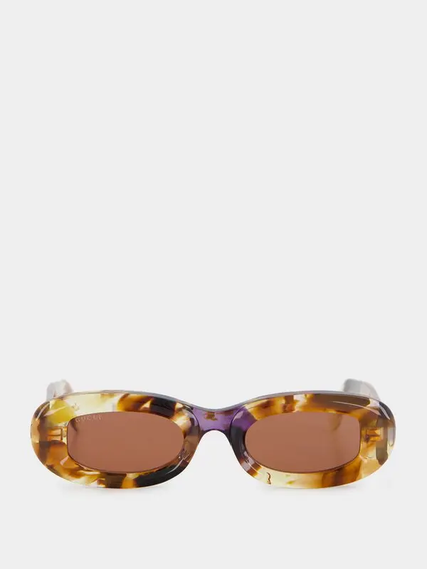 Gucci Havana Rectangular Sunglasses - Brown