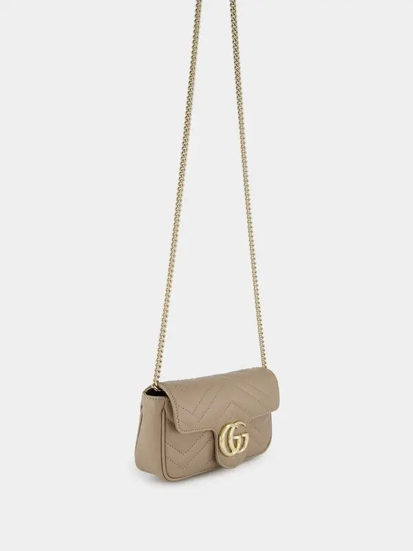 Gucci Gg Marmont Super Mini Bag - Brown