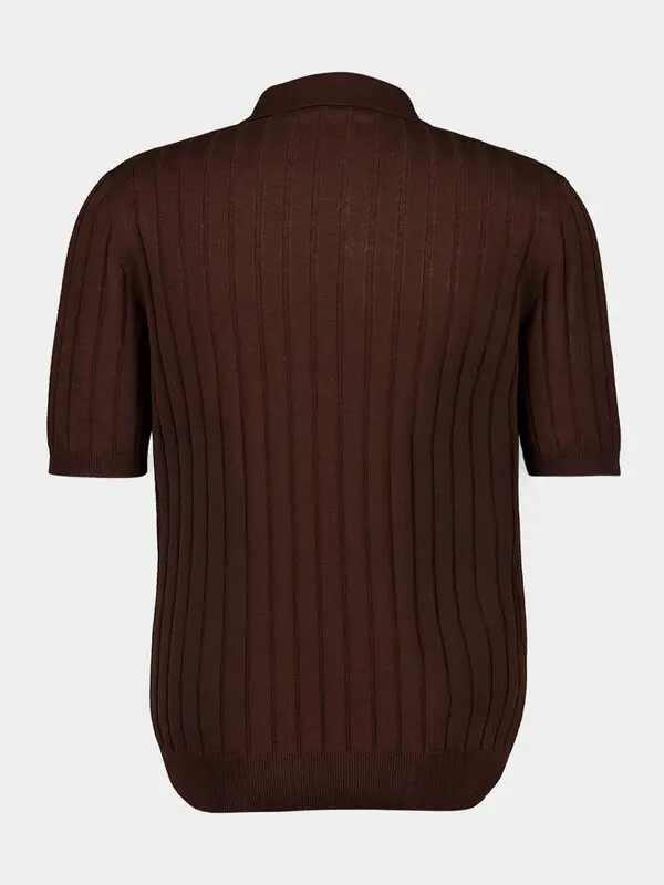 Boglioli Ribbed Linen-cotton Polo Shirt - Brown