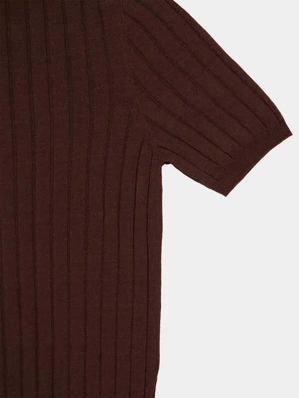 Boglioli Ribbed Linen-cotton Polo Shirt - Brown
