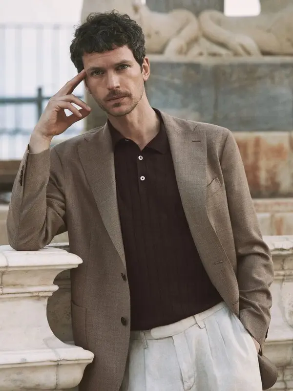 Boglioli Ribbed Linen-cotton Polo Shirt - Brown