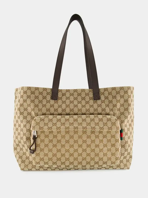 Gucci Large Gg Tote Bag - Brown