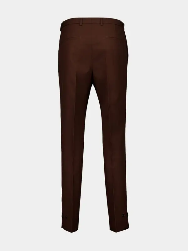 Gucci Embossed Wool Twill Trousers - Brown