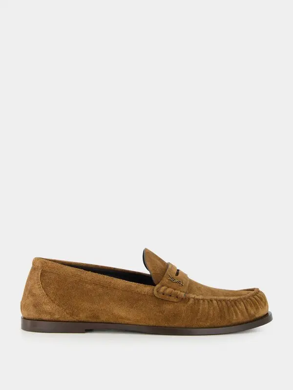 Saint Laurent Laurent Suede Loafers - Brown