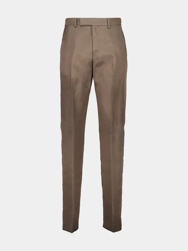 FERRAGAMO Straight-fit Pleated Trousers - Brown