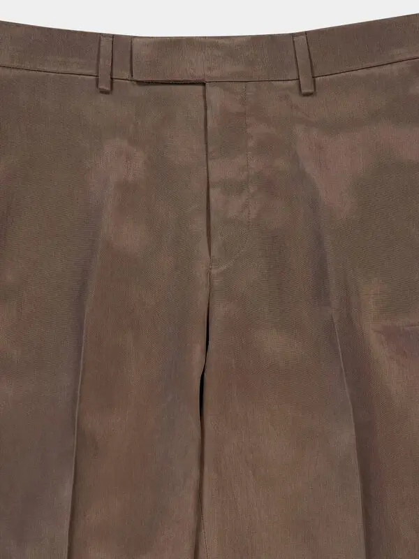 FERRAGAMO Straight-fit Pleated Trousers - Brown