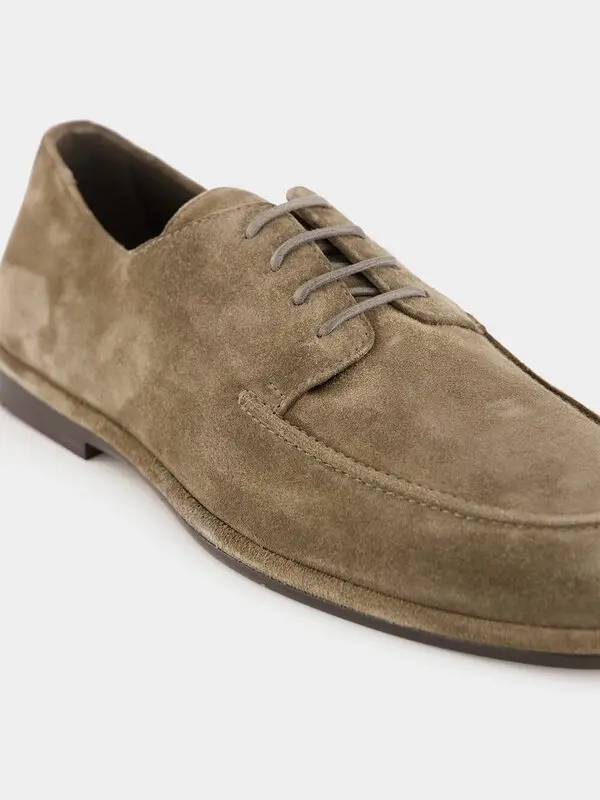 FERRAGAMO Suede Derby Lace-up Shoes