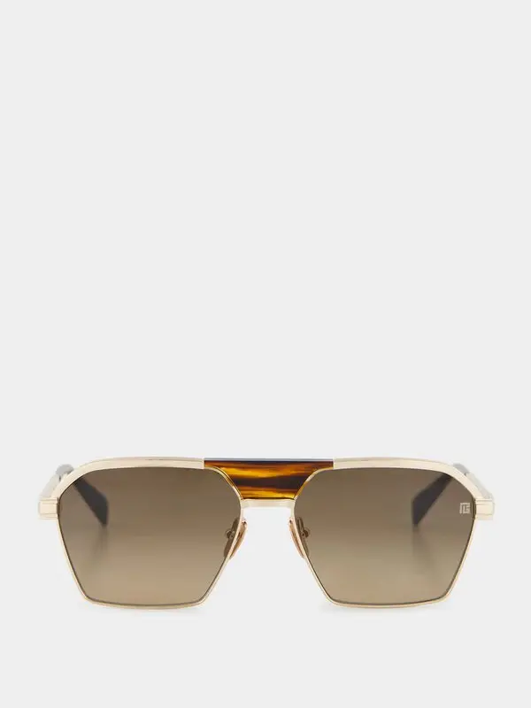 Balmain Sergeant Aviator Sunglasses - Brown