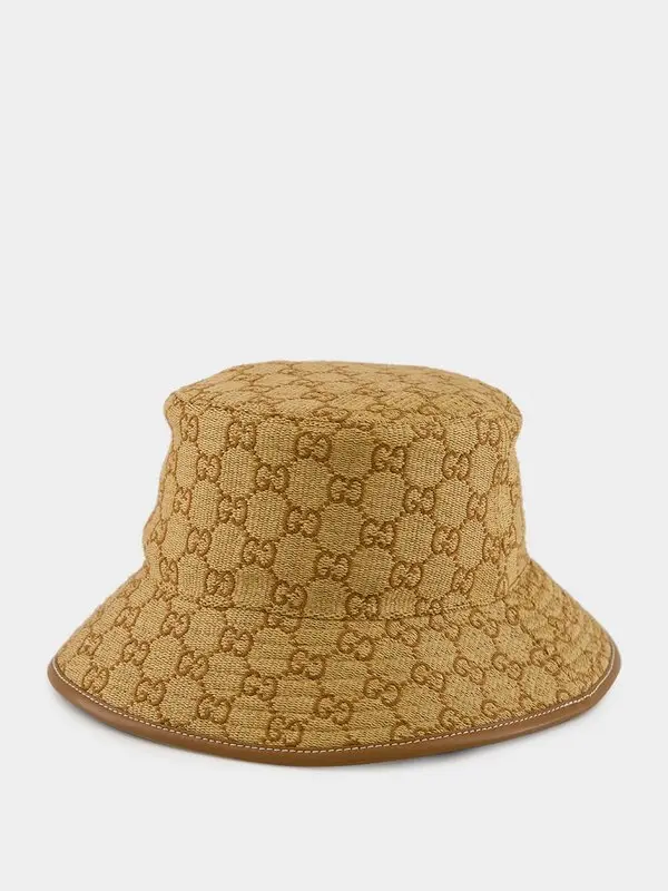 Gucci Gg Raffia Bucket Hat - Brown