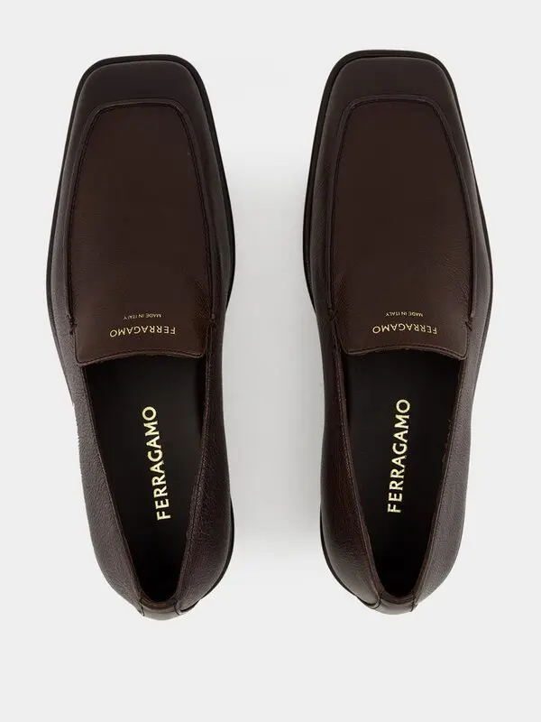 FERRAGAMO Hammered Calfskin Loafers