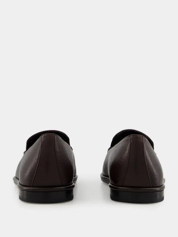 FERRAGAMO Hammered Calfskin Loafers