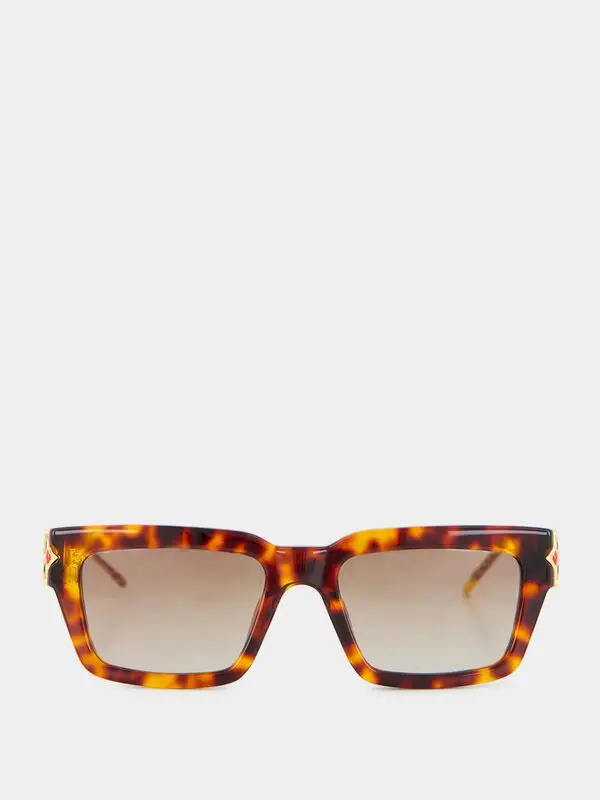 Casablanca Tortoiseshell Rectangle Sunglasses - Brown