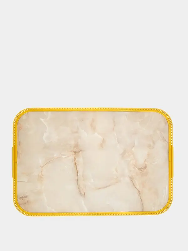 KAYMET Onyx Marbled Lap Tray - Cream