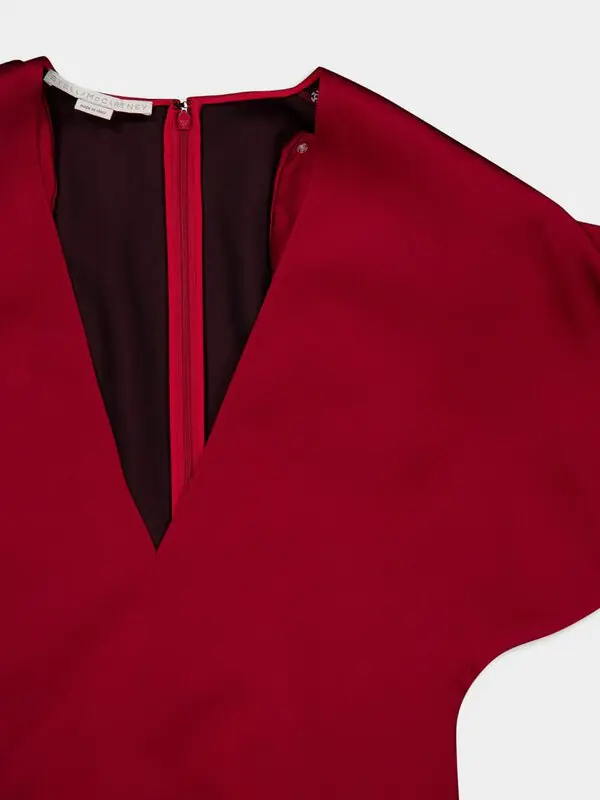 Stella McCartney Plunge Neck Leg-slit Jumpsuit - Burgundy