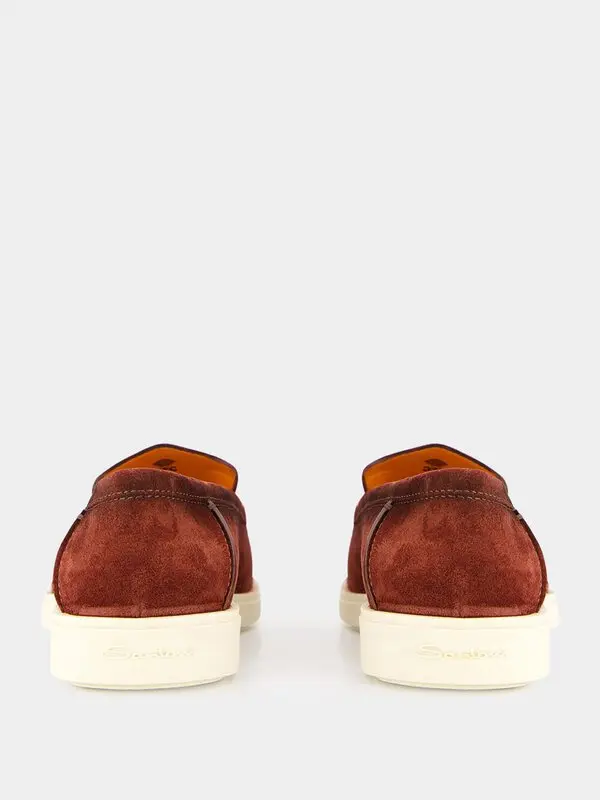 Santoni Nubuck Loafer - Burgundy