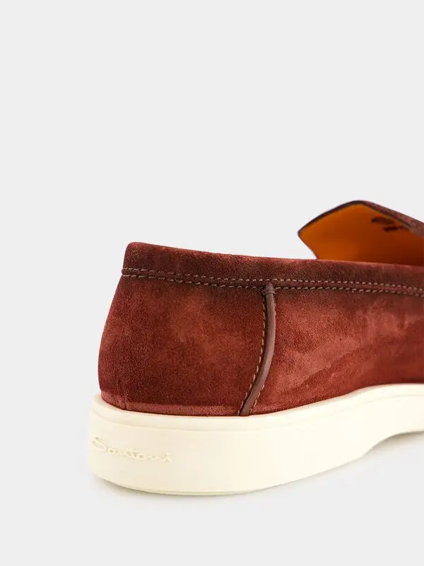 Santoni Nubuck Loafer - Burgundy