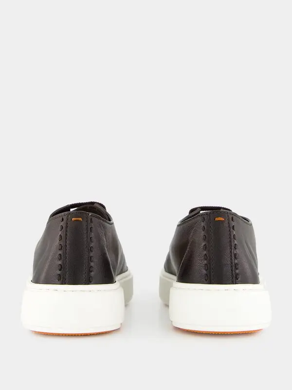 Santoni L-top Clean Row Leather Sneakers