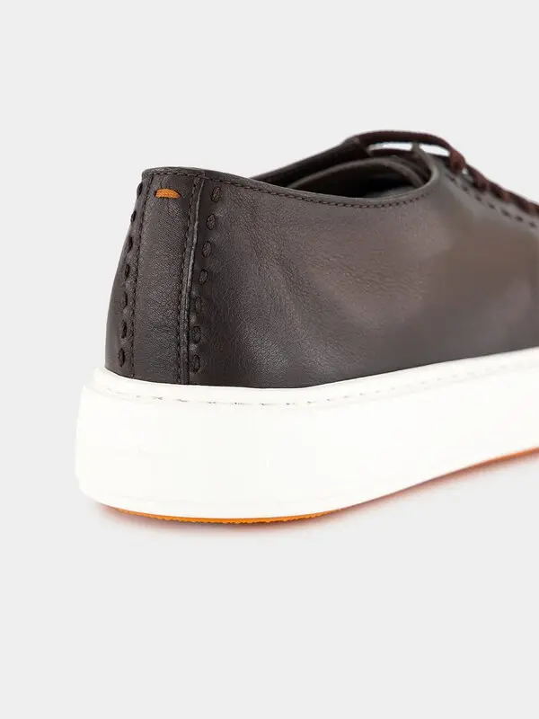 Santoni L-top Clean Row Leather Sneakers
