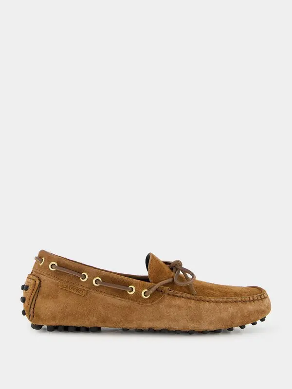 TOM FORD Suede Driver Moccasins - Brown