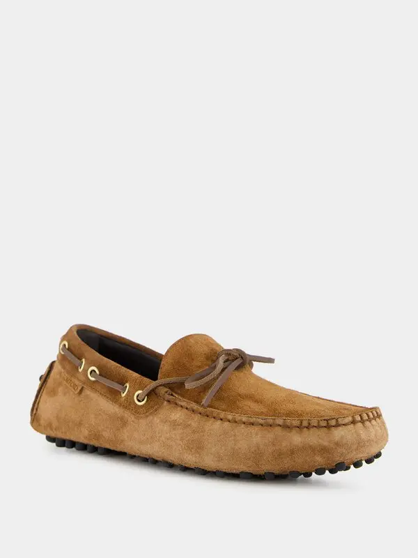TOM FORD Suede Driver Moccasins - Brown