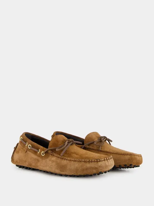 TOM FORD Suede Driver Moccasins - Brown