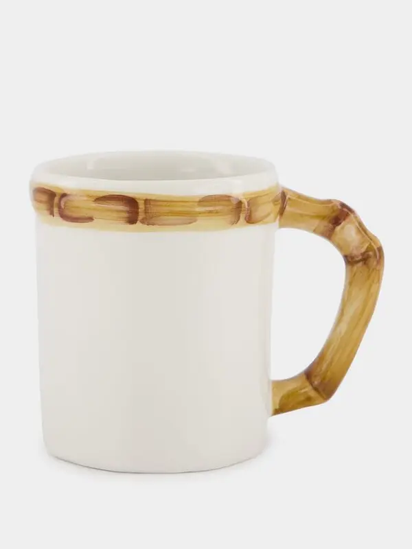 LES-OTTOMANS Bamboo Ceramic Mug - Brown