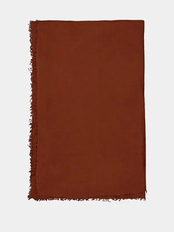 Maison De Vacances Dark Red Hand-knitted Cashmere Throw With Fringe - Burgundy