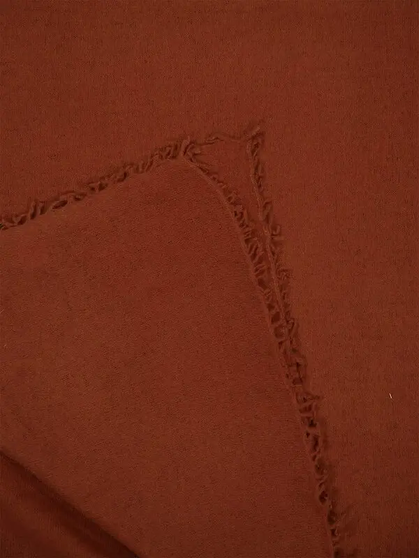 Maison De Vacances Dark Red Hand-knitted Cashmere Throw With Fringe