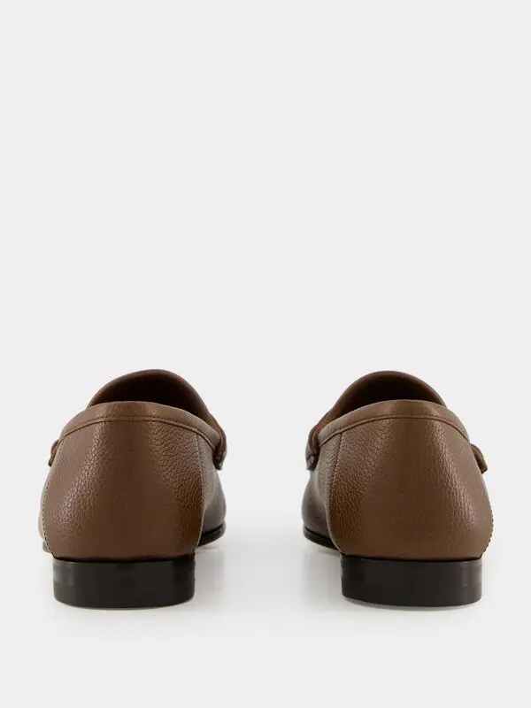 Gucci Leather Loafers - Brown