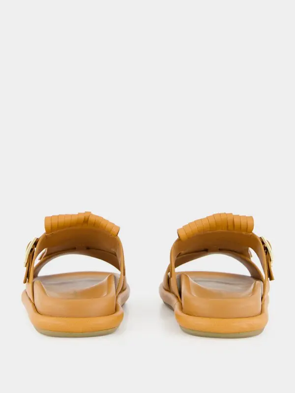 Santoni Leather Flat Sandals