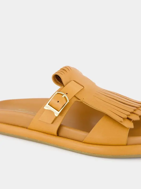 Santoni Leather Flat Sandals