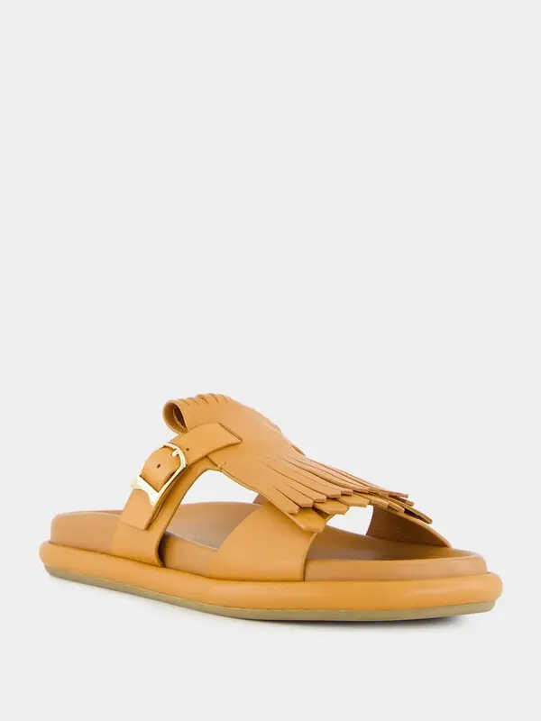Santoni Leather Flat Sandals