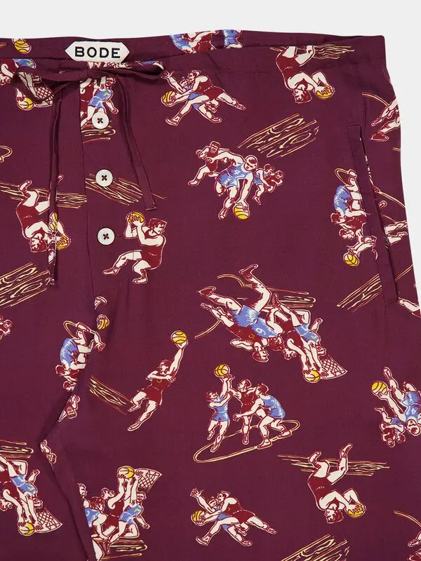 BODE Layup Printed Pajama Pants - Burgundy