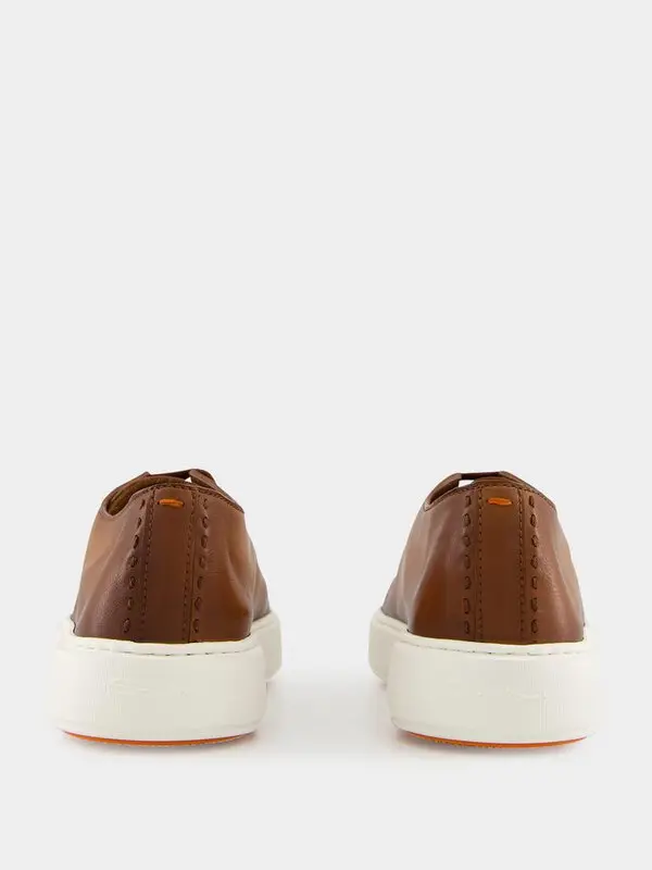 Santoni Clean Row Leather Sneakers
