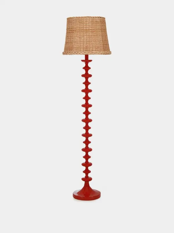 HOUSE OF CAPRICORN Freixo Brick Wood Floor Lamp Base - Burgundy