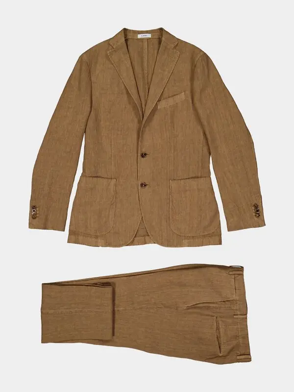 Boglioli Sand Linen Suit - Brown