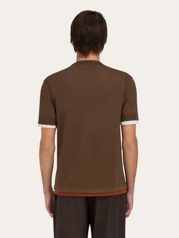 FERRAGAMO Layered Knit T-shirt - Brown