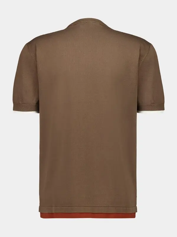 FERRAGAMO Layered Knit T-shirt - Brown
