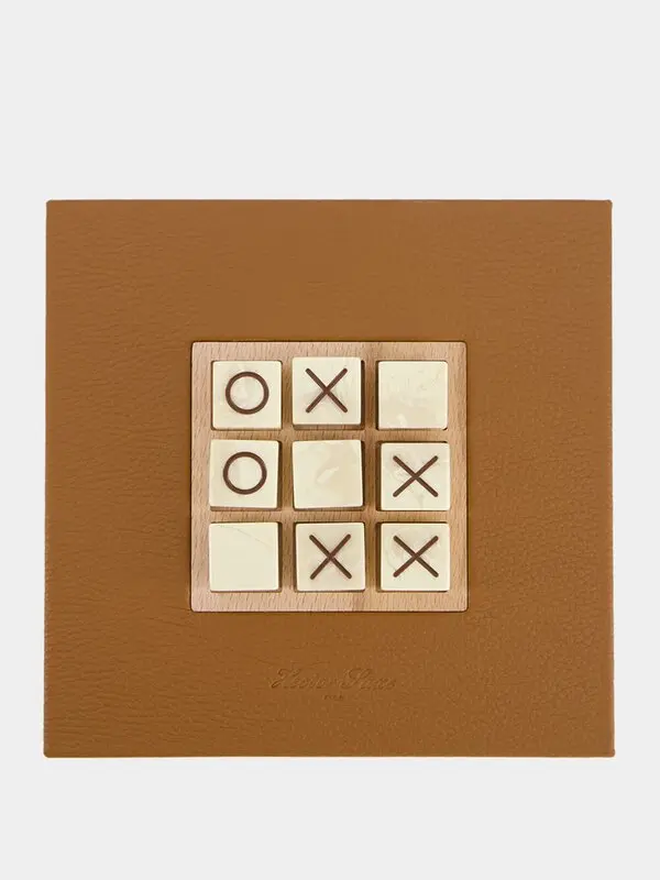 Hector Saxe Paris Leather Tic Tac Toe Game - Gold