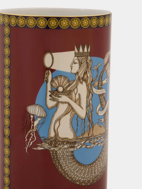 La DoubleJ The Mermaid Small Pillar Vase - Burgundy