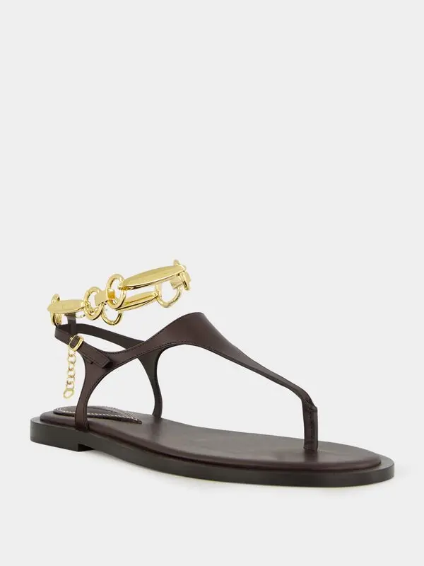 Zimmermann Wild Leather Sandal - Brown