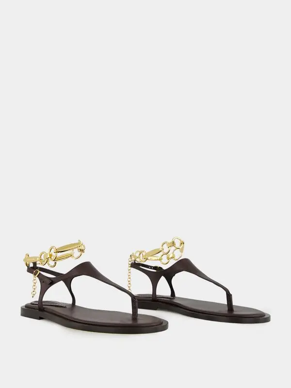 Zimmermann Wild Leather Sandal - Brown