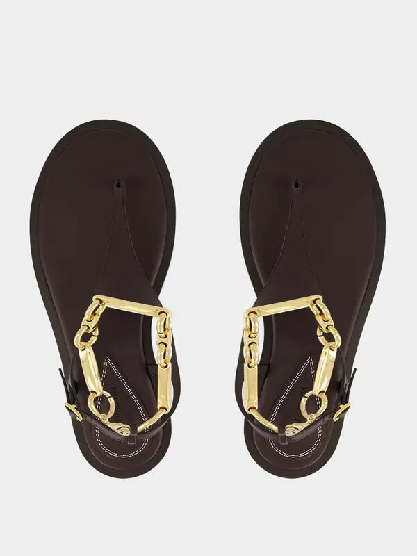 Zimmermann Wild Leather Sandal - Brown